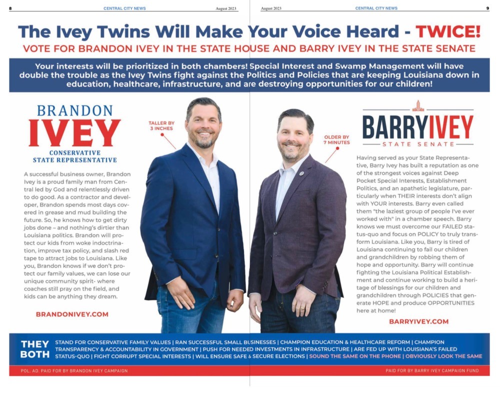 Brandon Ivey - Legislature Candidate Score 6/10